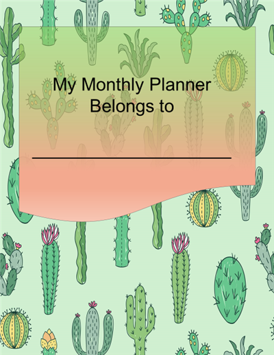 Cactus Monthly Planner